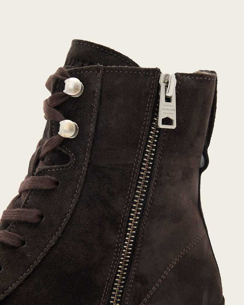 Astrid Suede Boots Bitter Brown | ALLSAINTS US